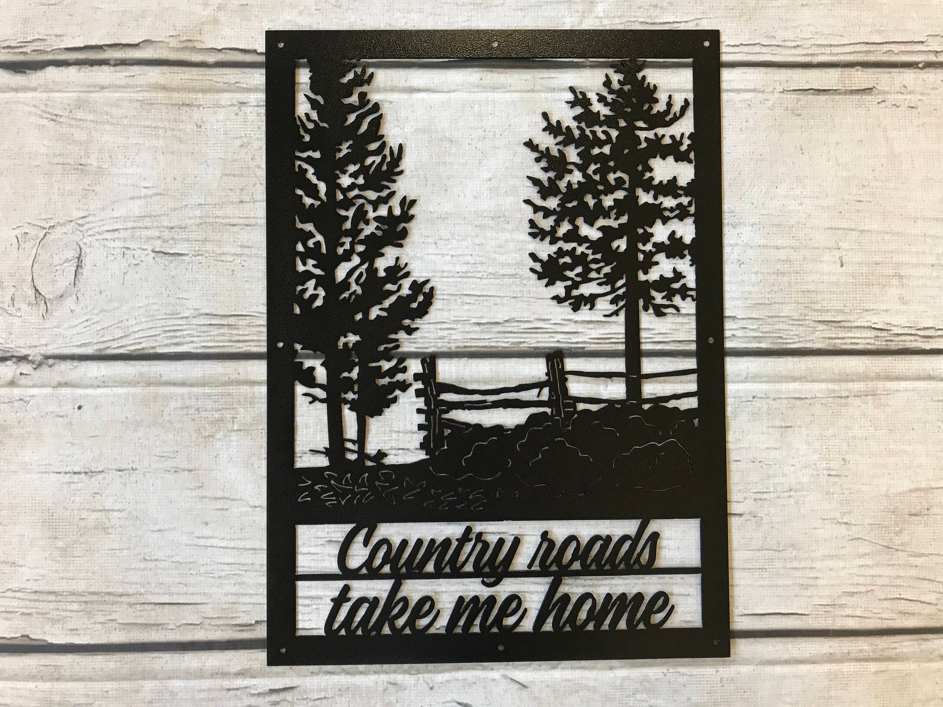 Country Roads Metal Wall Art - Etsy