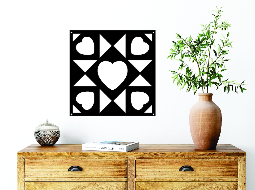 Heart Barn Quilt, Heart Quilt Block, Metal Barn Quilt - Etsy