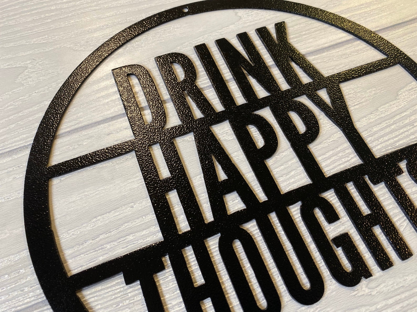 Drink Happy Thoughts Sign Bar Sign Bar Decor Man Cave Art - Etsy