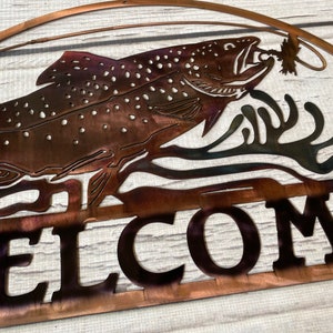 Salmon Welcome Metal Sign - Etsy
