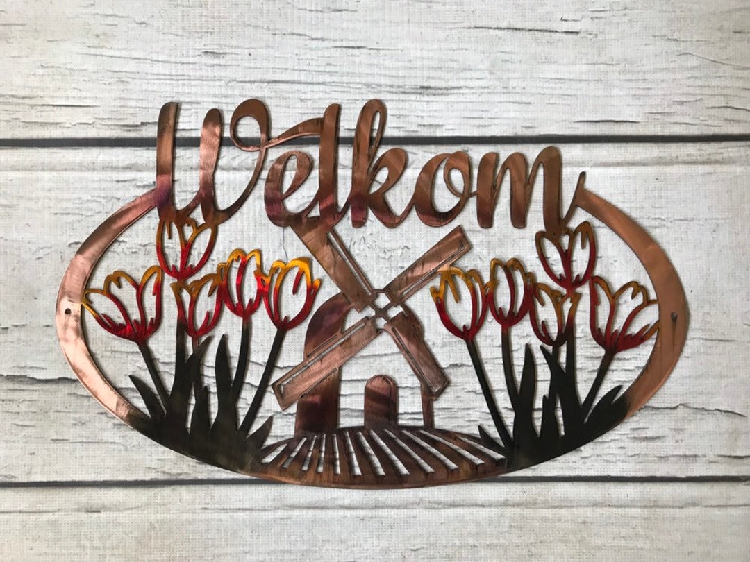 Welkom Tulip Sign, Dutch Metal Art, Tulip Sign - Etsy