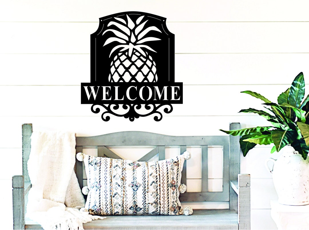 Welcome Pineapple Sign, Pineapple Sign, Welcome Sign, Pineapple Welcome ...