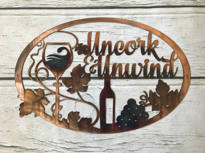 Uncork & Unwind Wine Sign wine art wine home decor wine | Etsy