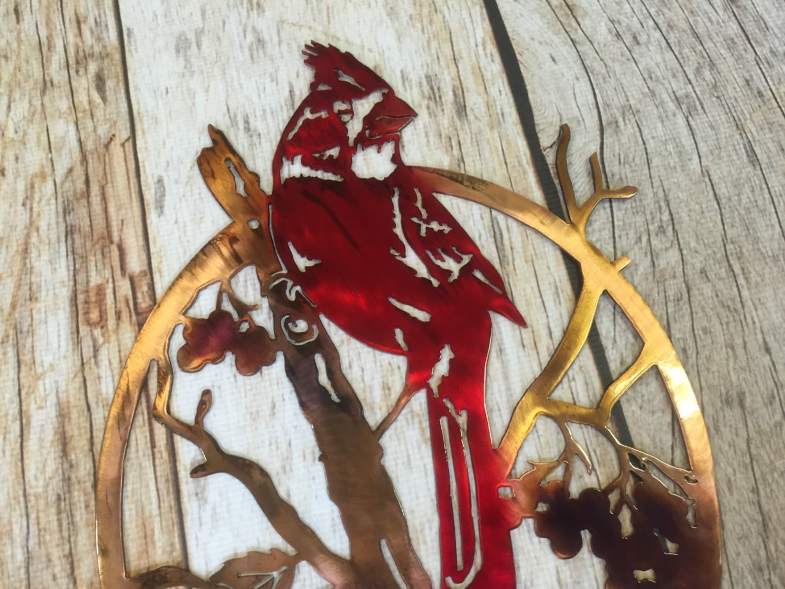 Cardinal on Branch Metal Art Wildlife Art Bird Art Cardinal | Etsy