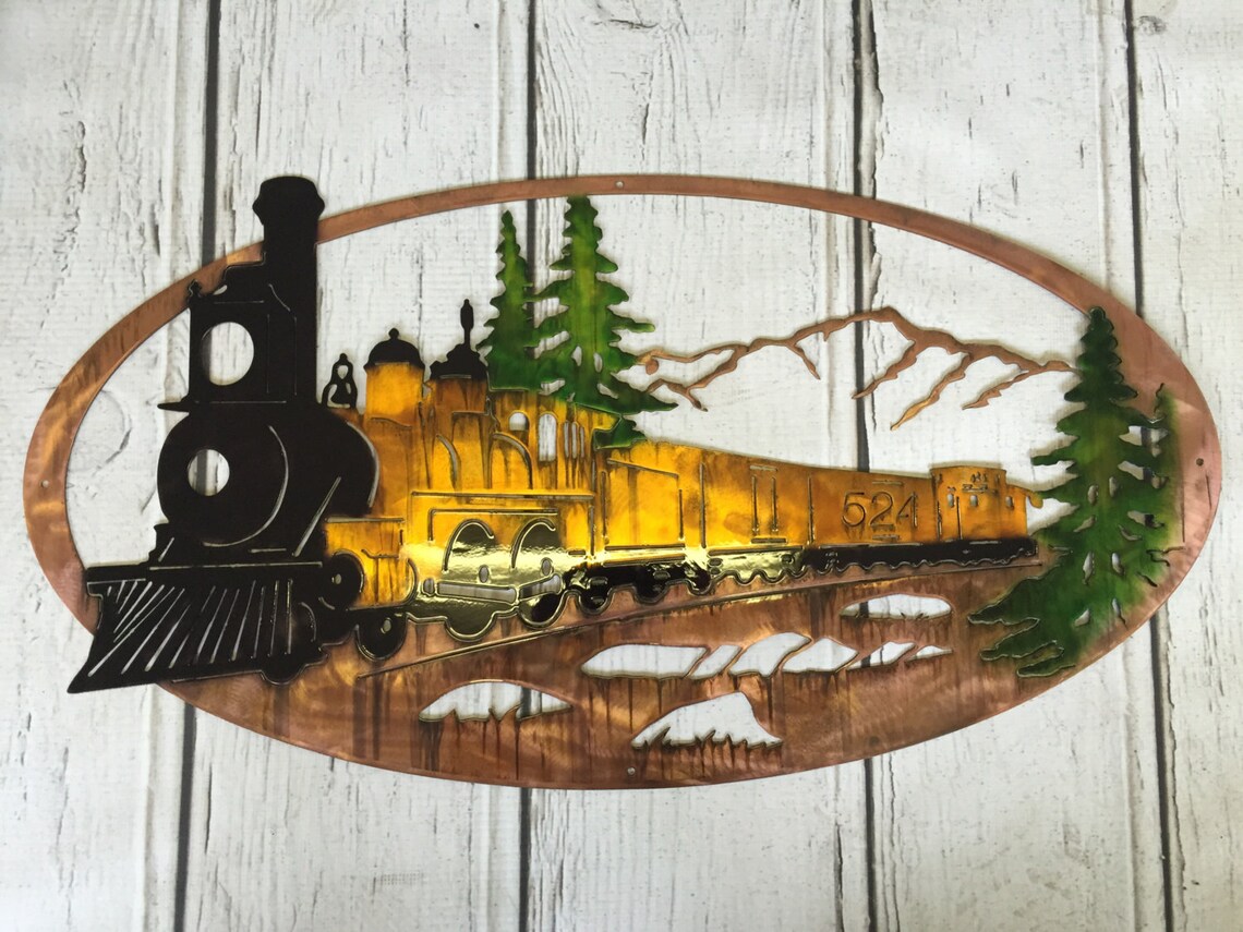 Railroad Train Metal Artwork - Etsy