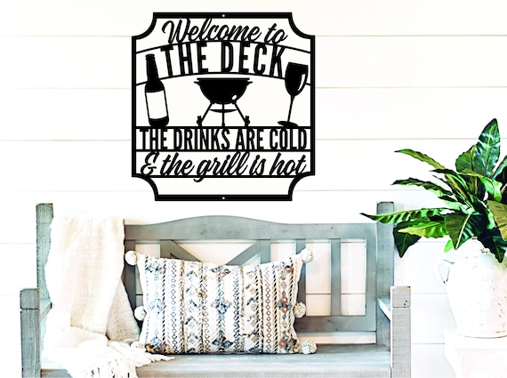 Welcome to the Deck Metal Sign Deck Sign Metal Deck Sign | Etsy