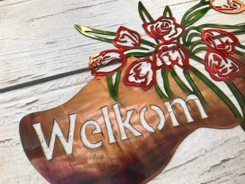 Welkom Dutch Shoe & Tulips Sign Welcome Sign | Etsy