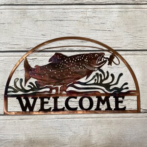 Salmon Welcome Metal Sign - Etsy