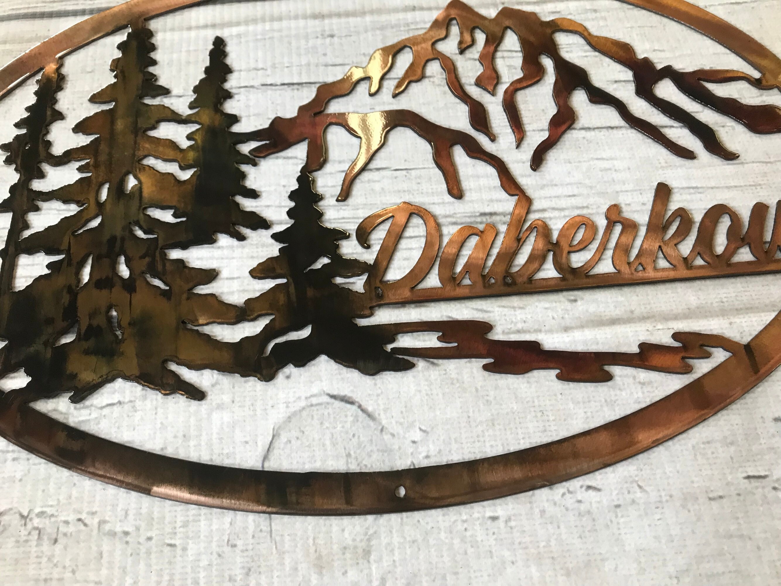 Mountains Trees Nature Scene With Name Metal Sign - Etsy