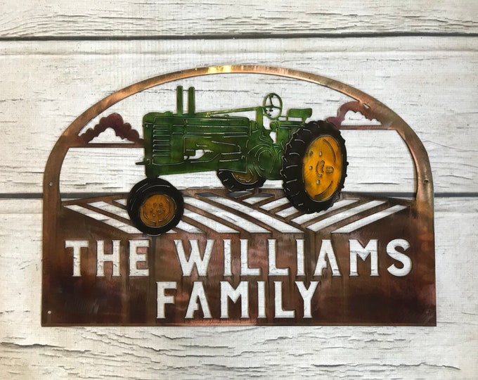 Metal Farm Sign, Personalized Farm Sign, Custom Farm Sign, Green ...