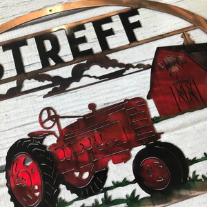 Personalized Farm Sign With Red Tractor, Custom Farm Sign, Personalized ...