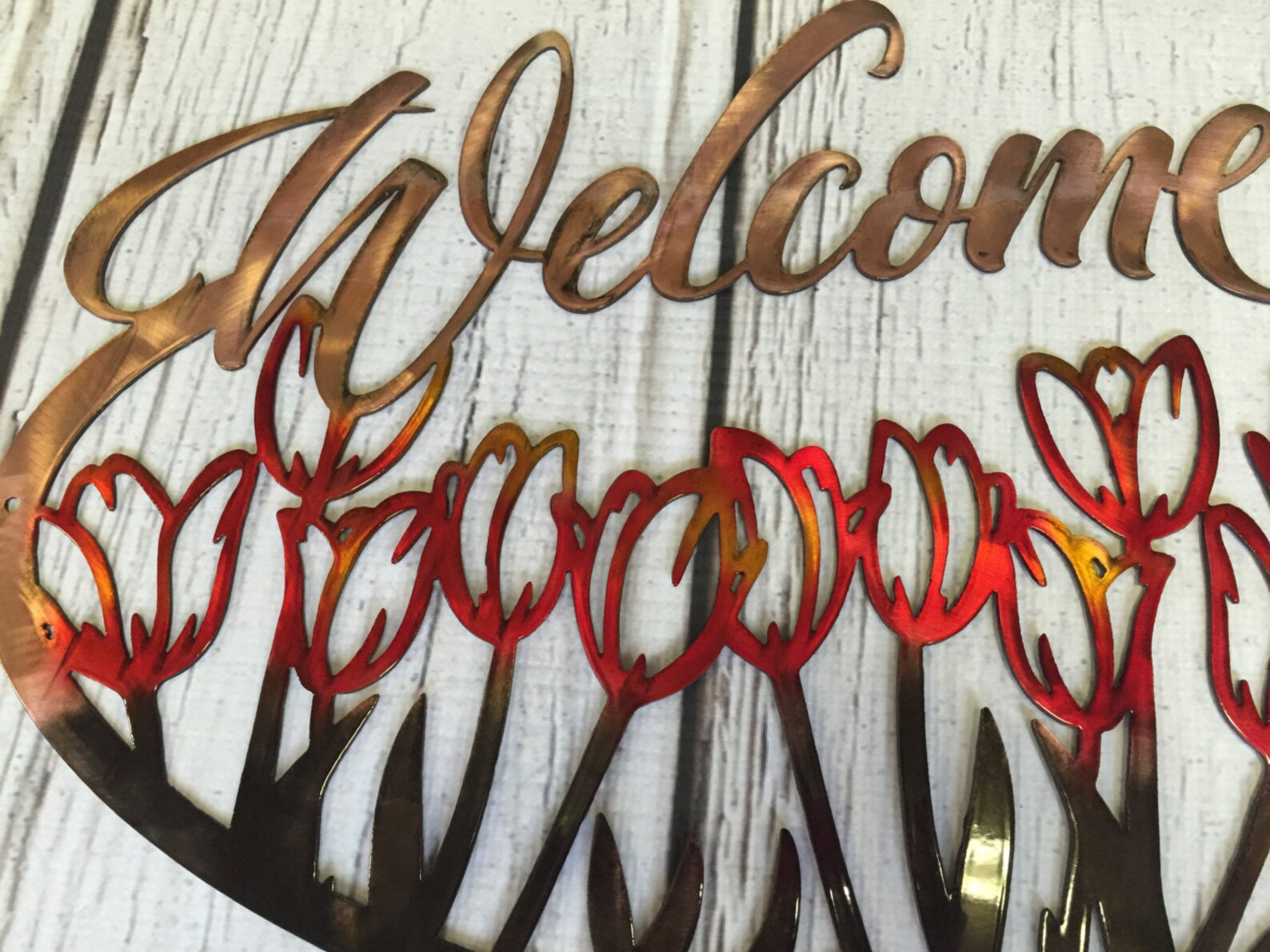 Welcome Tulip Sign Metal Tulip Art Welcome Tulip Art - Etsy