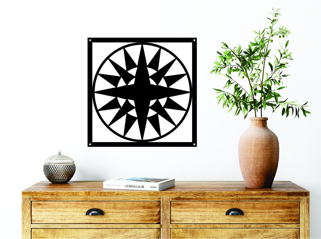 Mariners Compass Barn Quilt, Mariners Compass Quilt Block, Metal Barn ...