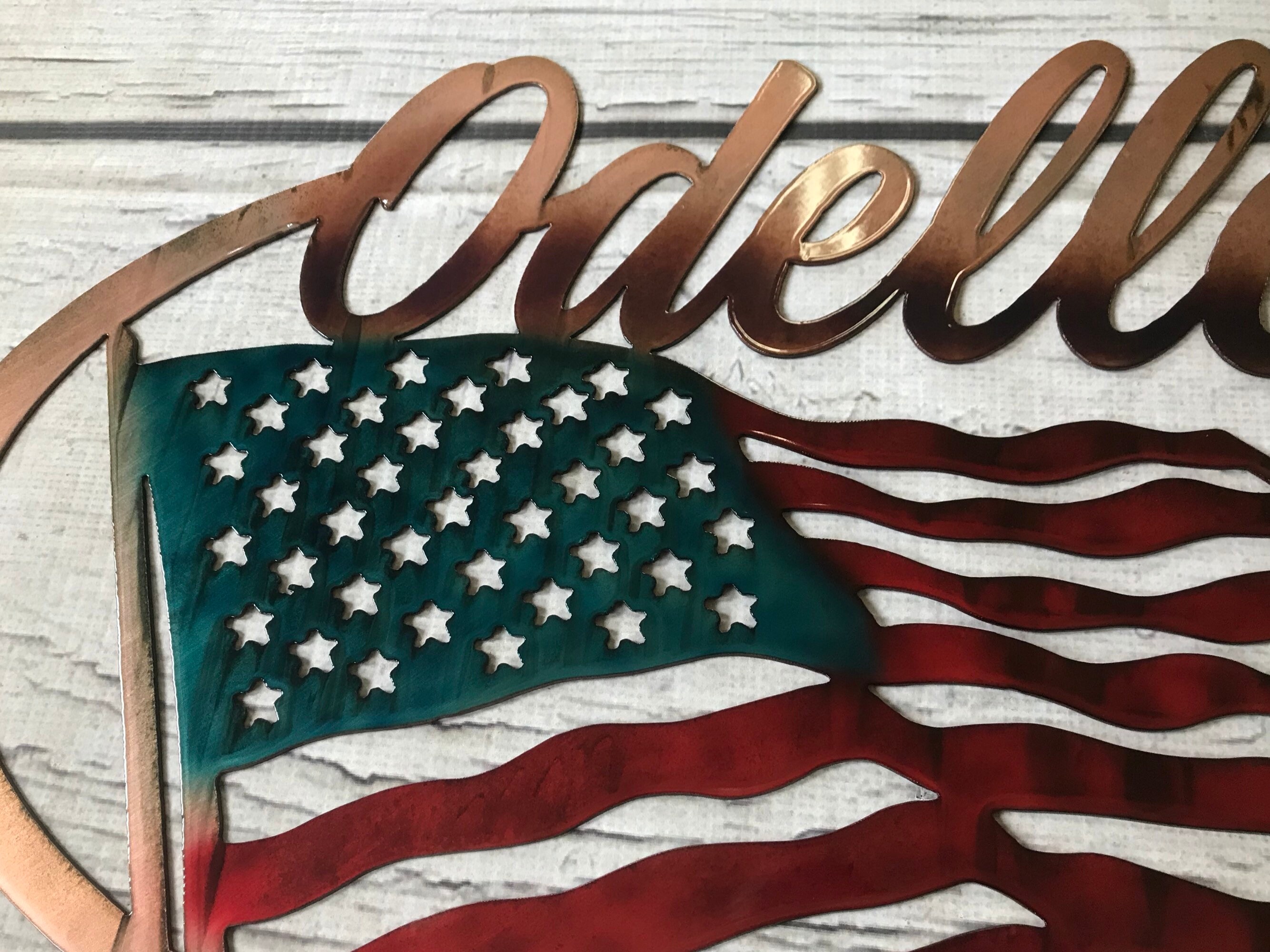 American Flag Custom Name Sign | Etsy