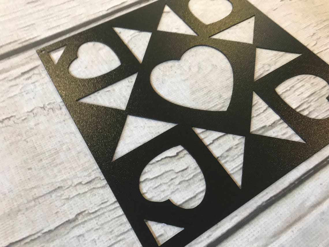 Heart Barn Quilt Heart Quilt Block Metal Barn Quilt - Etsy