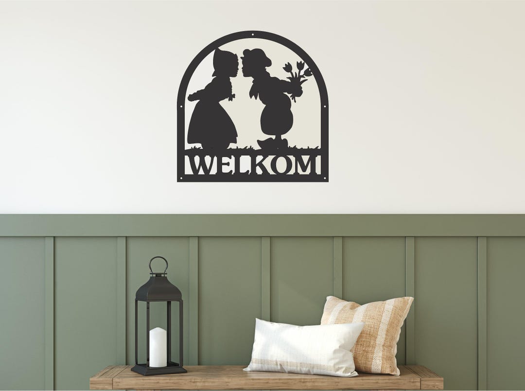 Dutch Boy and Girl Sign, Welkom Sign, Welcome Sign, Dutch Welcome Sign ...