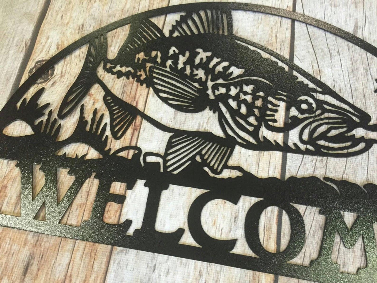 Walleye Welcome Metal Art Fishing Sign Welcome Fishing Sign - Etsy