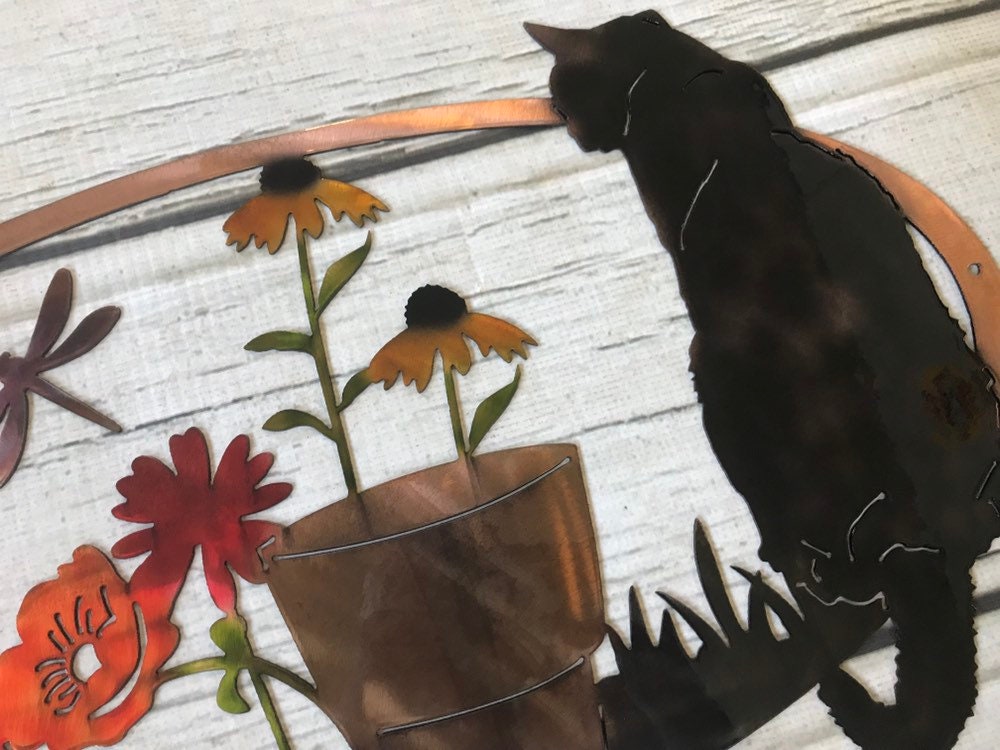 Garden Cat Wall Art - Etsy