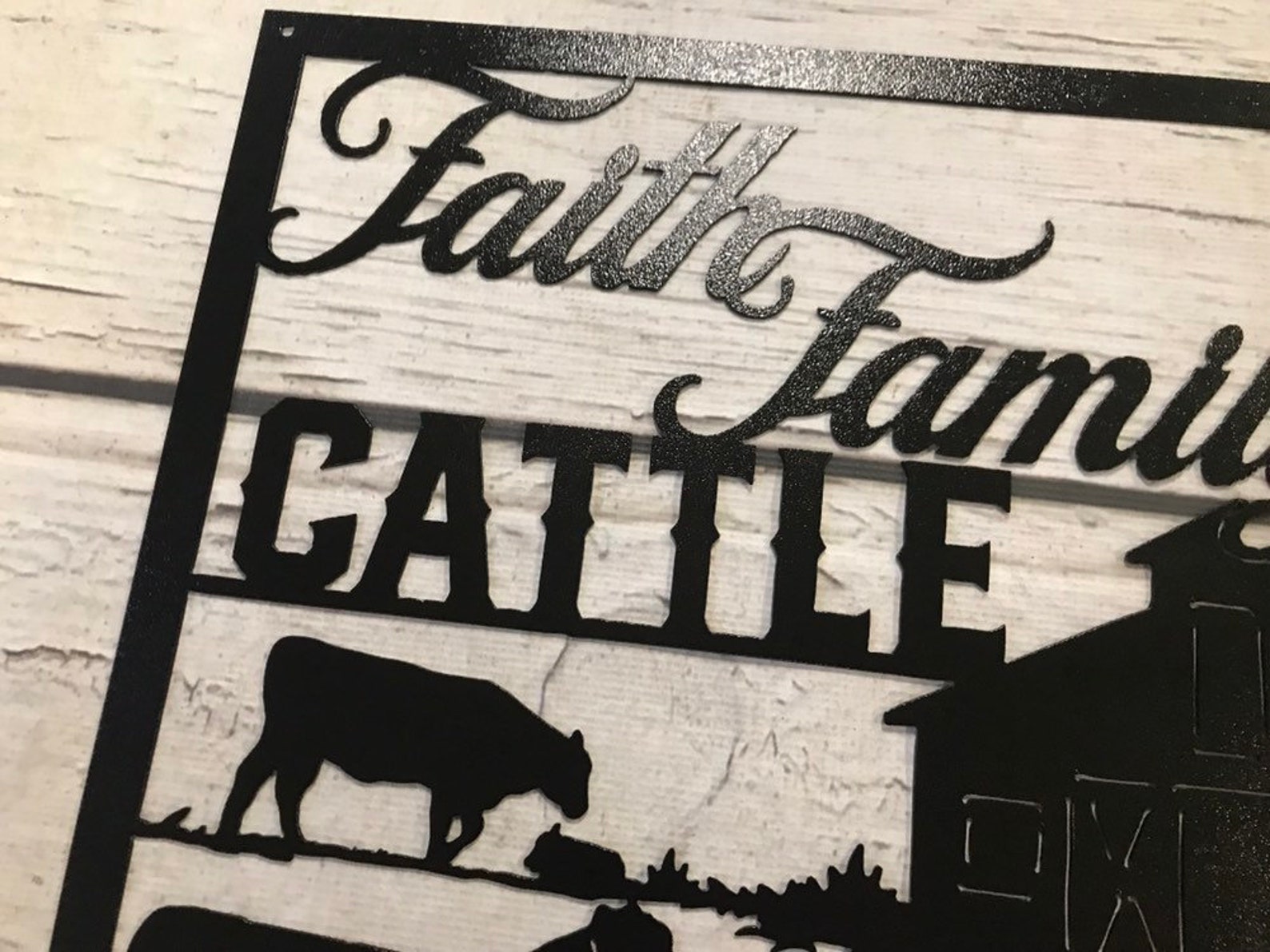 Faith Family Cattle Metal Sign Farming Sign Cow Sign Farm | Etsy
