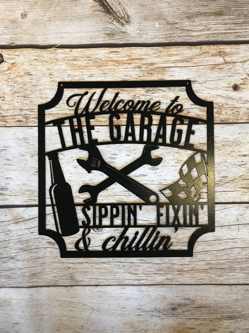 The Garage Metal Sign Automotive Sign Man Cave Sign Garage - Etsy