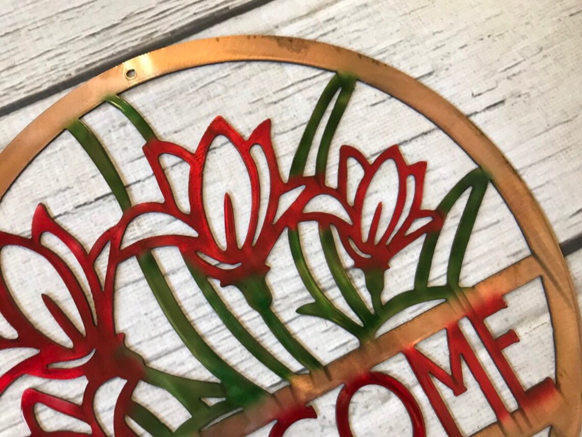 Welcome Tulip Sign Tulip Wall Sign Tulip Door Sign | Etsy