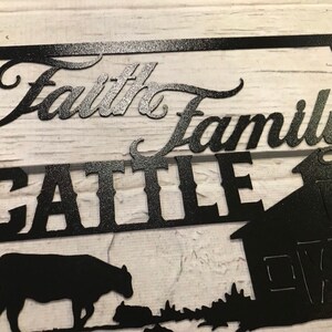 Faith Family Cattle Metal Sign, Farming Sign, Cow Sign, Farm Sign - Etsy
