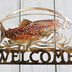 Salmon Welcome Metal Sign - Etsy