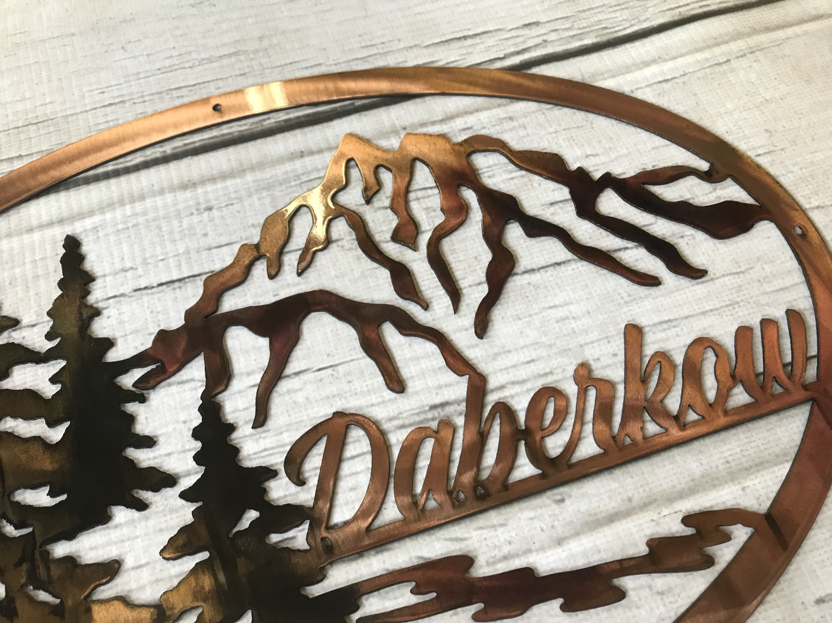 Mountains Trees Nature Scene With Name Metal Sign - Etsy