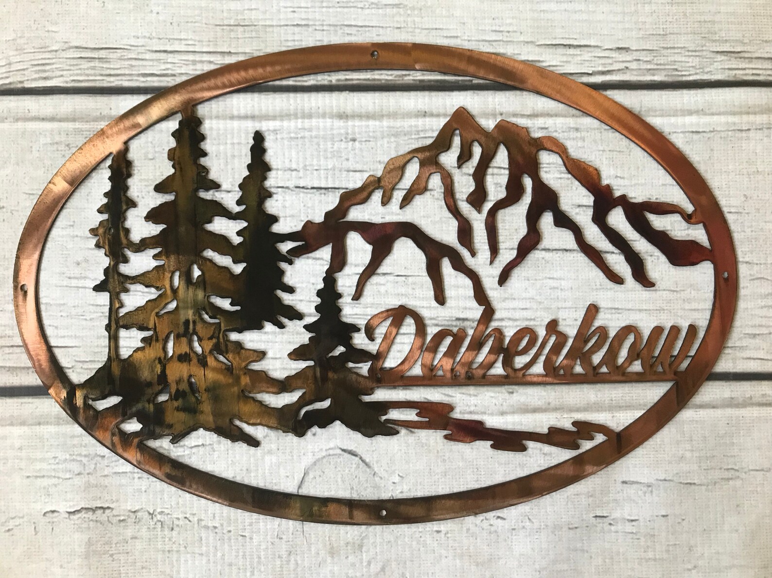 Mountains Trees Nature Scene With Name Metal Sign - Etsy