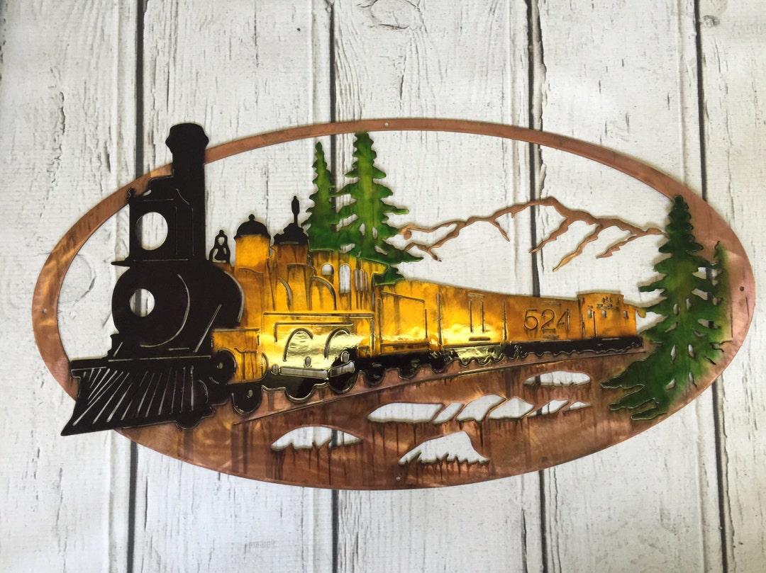 Railroad Train Metal Artwork - Etsy