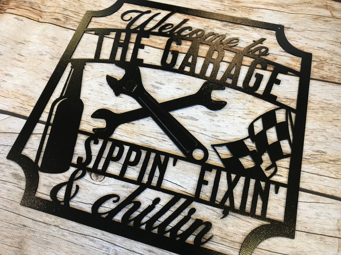 The Garage Metal Sign Automotive Sign Man Cave Sign Garage - Etsy