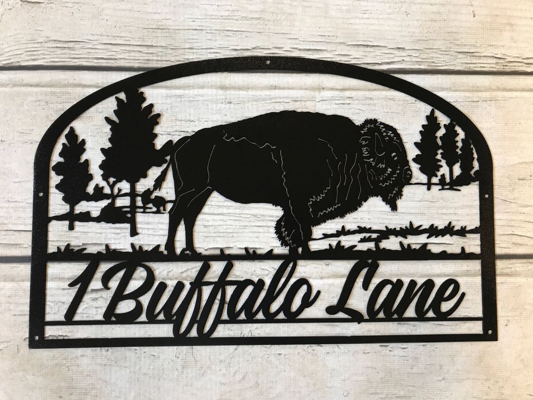 Buffalo Address Sign, Personalized Metal Sign, Custom Address Sign - Etsy