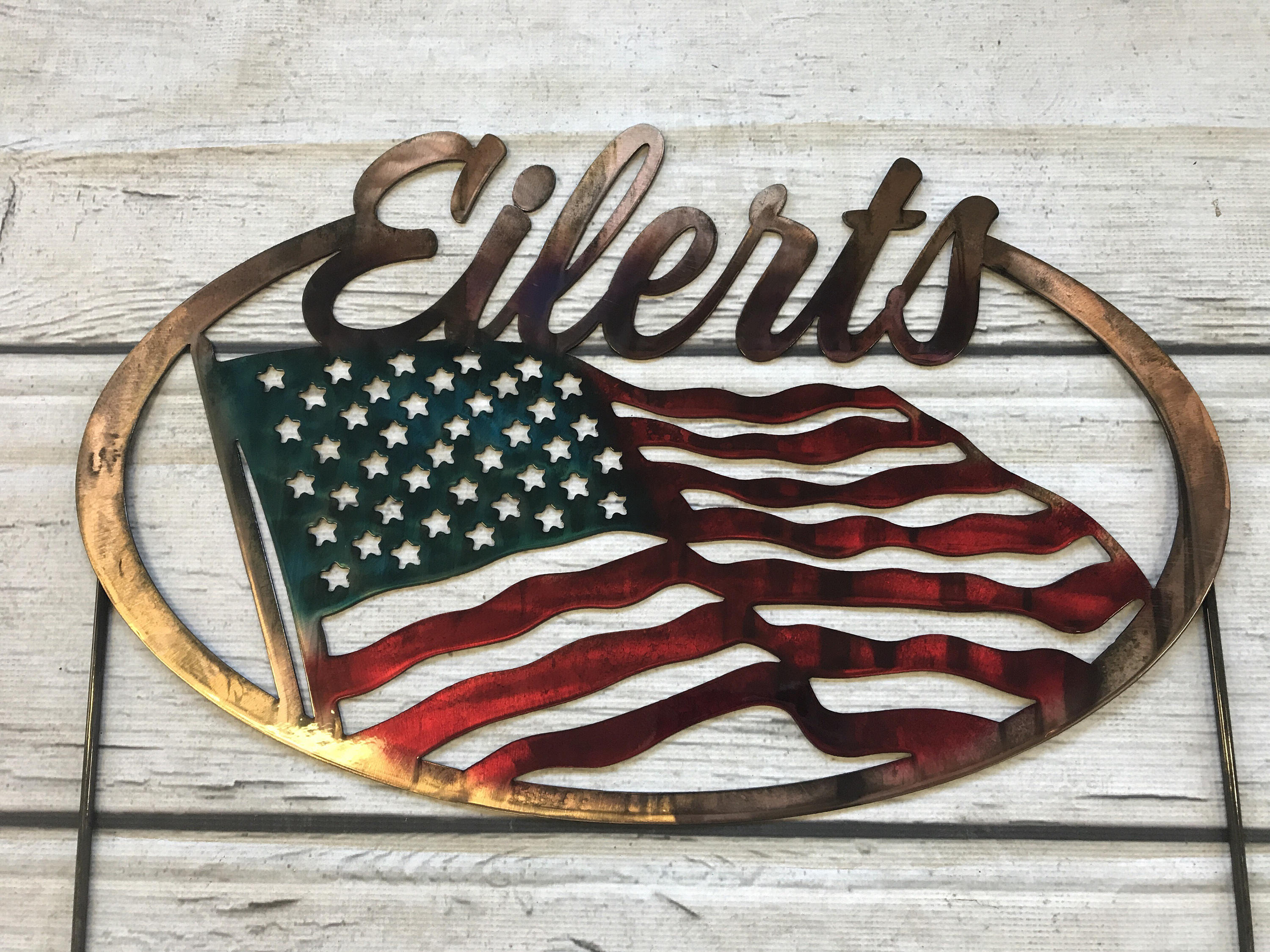 American Flag Custom Name Sign | Etsy