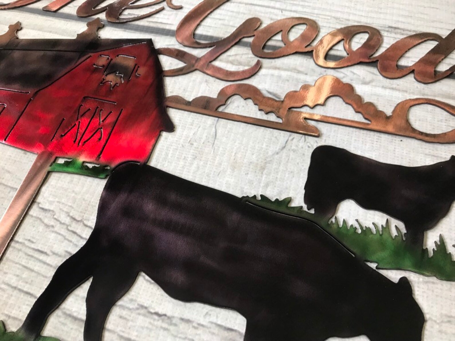 Custom Farm Scene, the Good Life Farm Scene, Farm Sign, Nebraska Farm ...