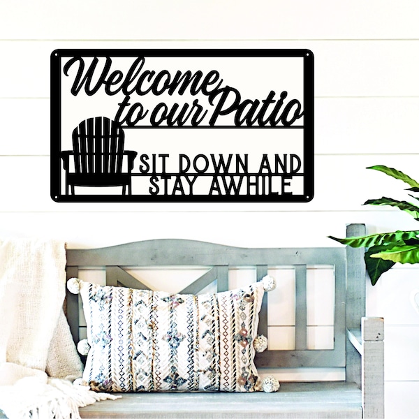 Welcome to the Patio Sign - Etsy