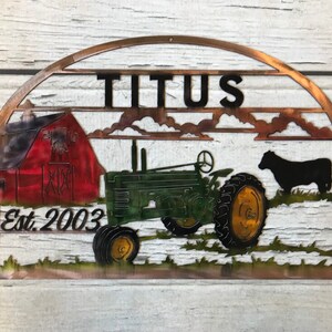 Custom Metal Farm Scene Sign, Personalized Sign, Farm Sign - Etsy