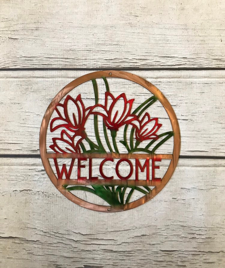 Welcome Tulip Sign, Tulip Wall Sign, Tulip Door Sign - Etsy