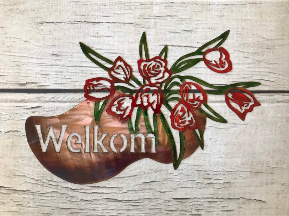 Welkom Dutch Shoe & Tulips Sign, Welcome Sign - Etsy