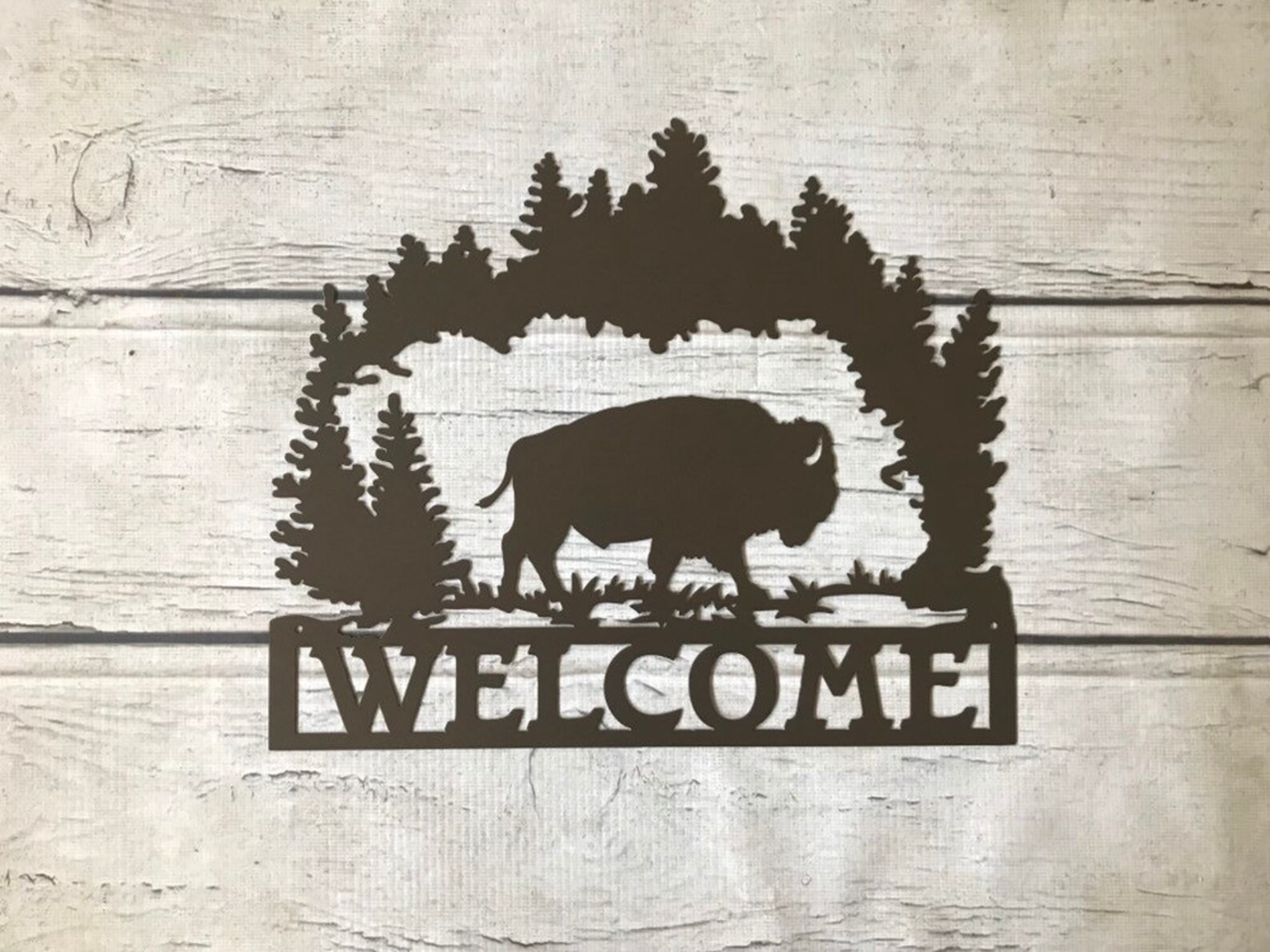 Buffalo Welcome Sign Wildlife Welcome Sign - Etsy