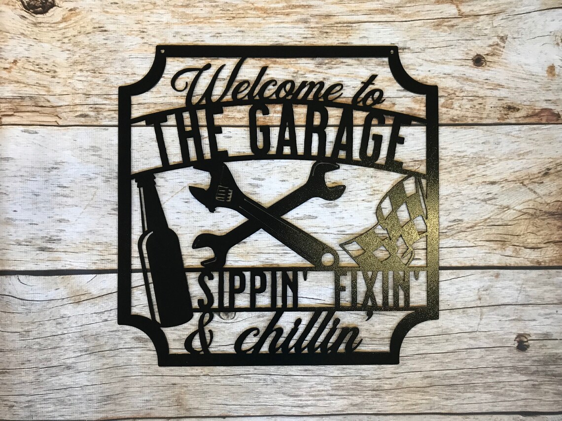 The Garage Metal Sign Automotive Sign Man Cave Sign Garage - Etsy