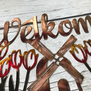 Welkom Tulip Sign, Dutch Metal Art, Tulip Sign - Etsy