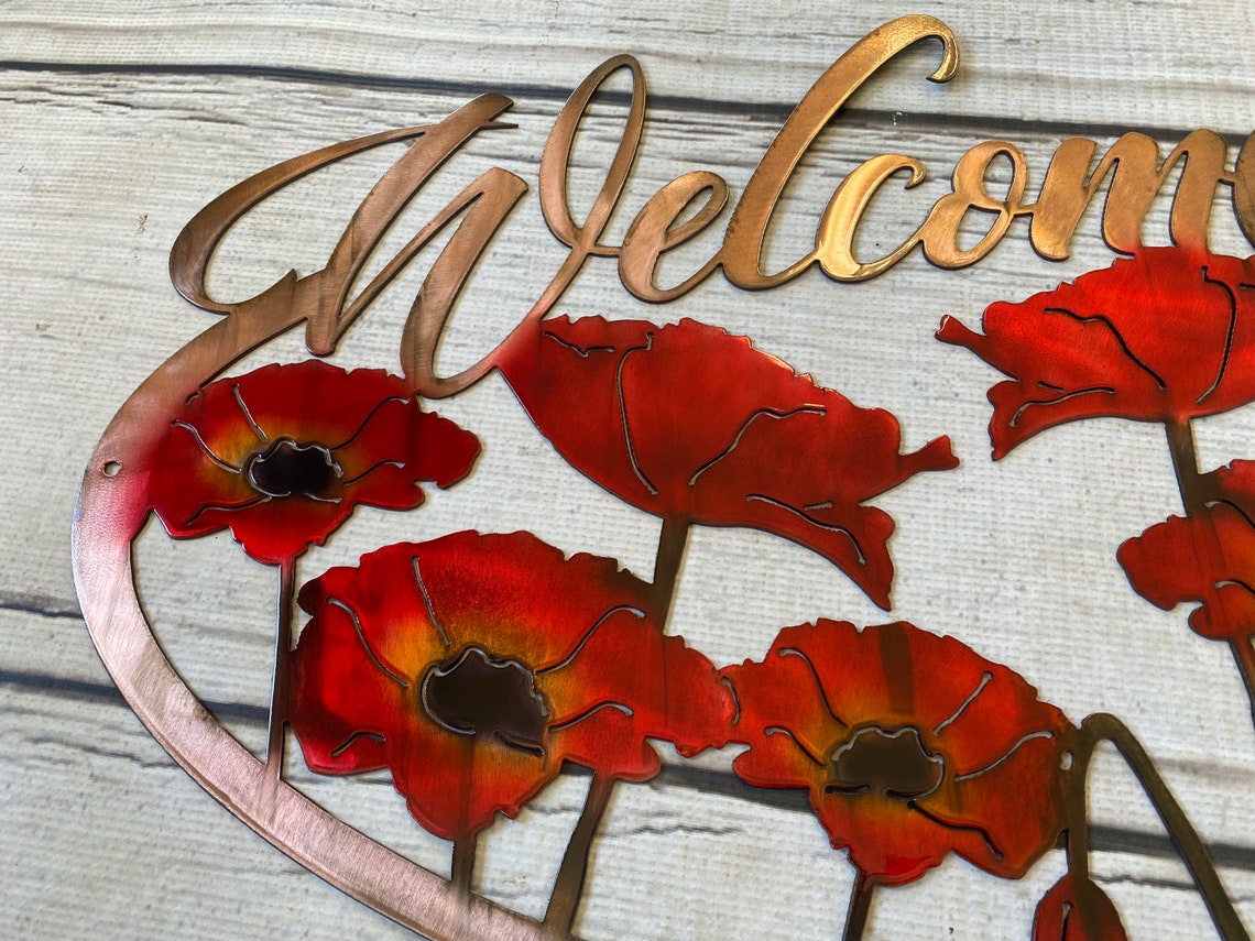 Welcome Poppy Sign - Etsy
