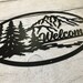 Welcome Mountain Tree Scene Metal Sign - Etsy