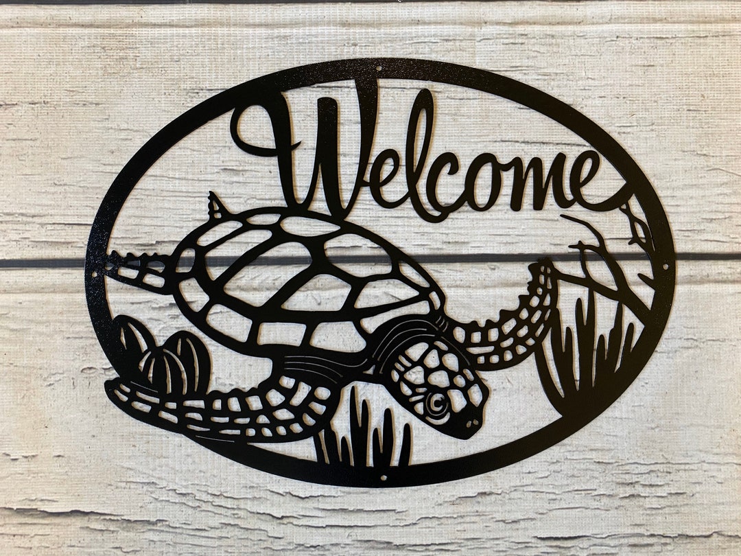 Welcome Turtle Sign, Turtle Sign, Welcome Sign, Welcome Turtle Art - Etsy