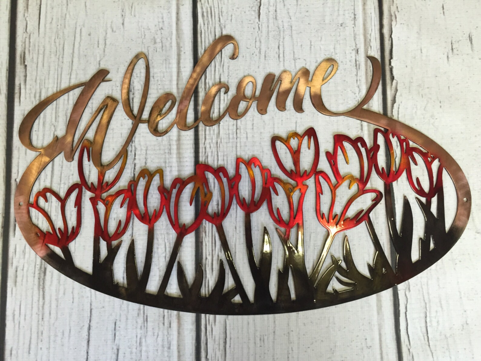 Welcome Tulip Sign Metal Tulip Art Welcome Tulip Art - Etsy