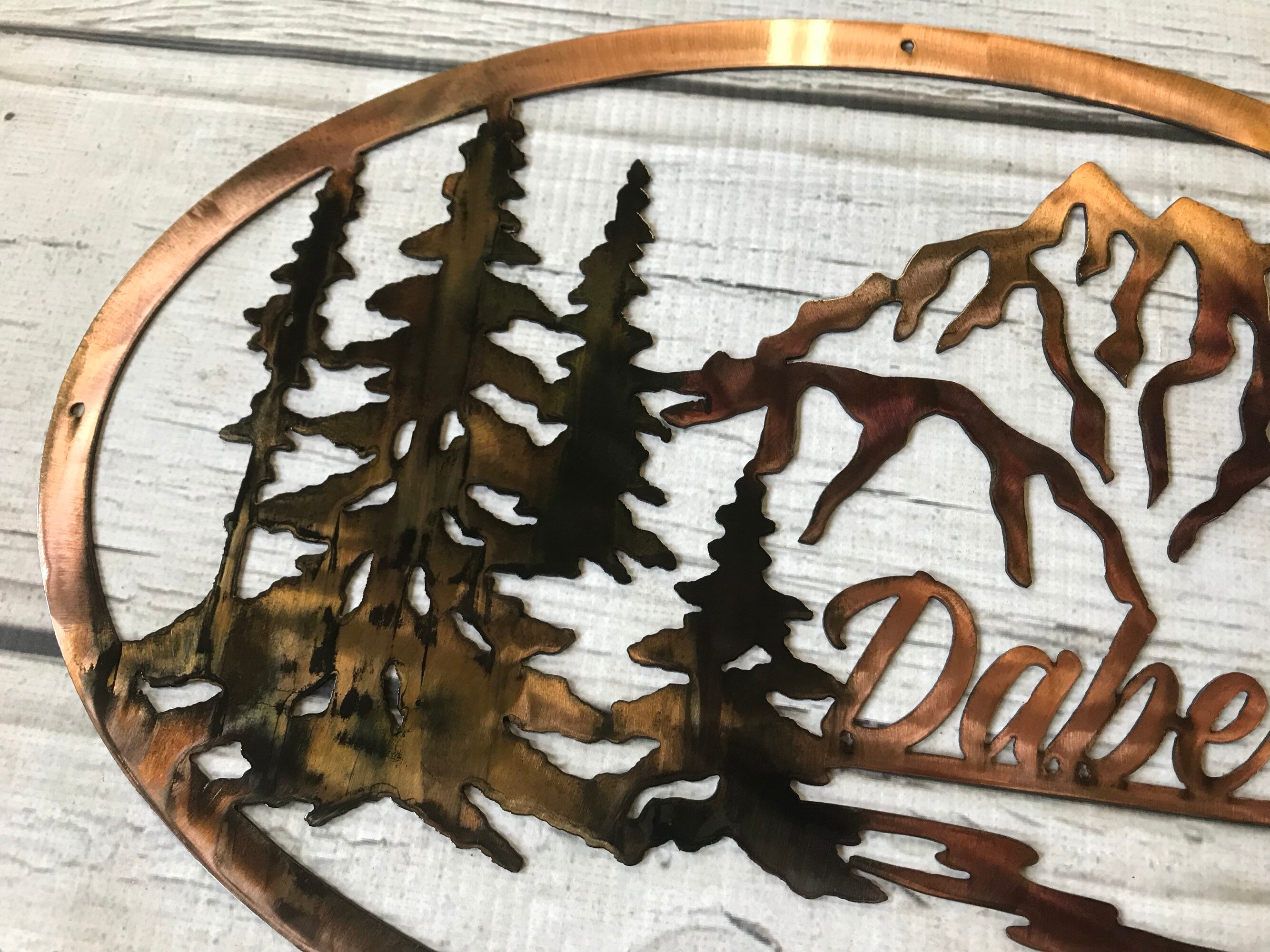 Mountains Trees Nature Scene With Name Metal Sign - Etsy