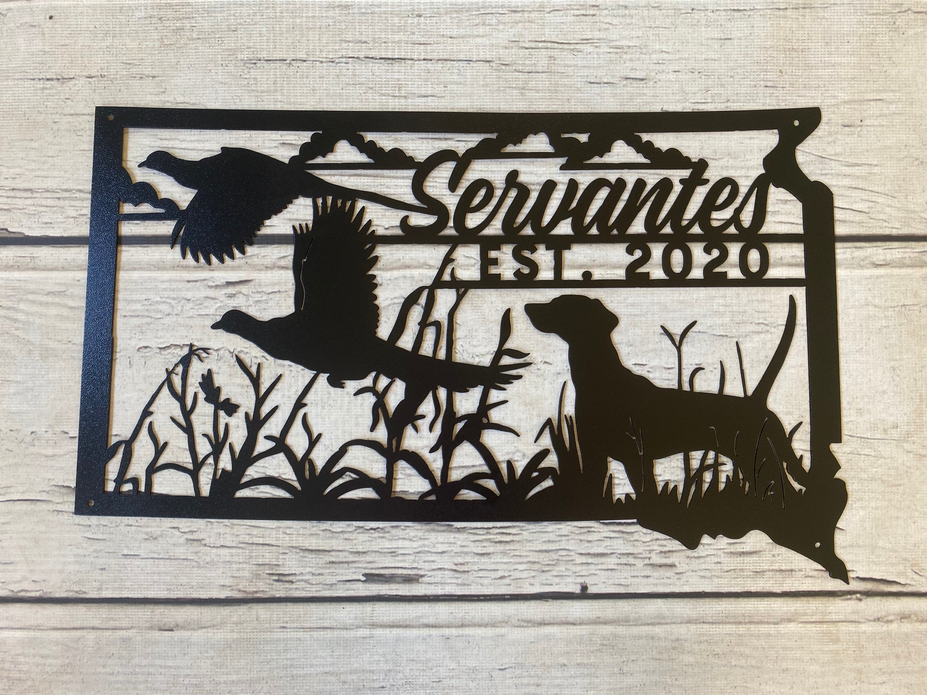 Personalized South Dakota Pheasant Hunting Scene, Pheasant Hunting Sign ...