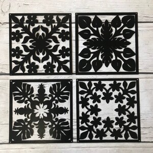 Hawaiian Barn Quilt, Hawaiian Barn Quilt Block Set of 4, Hawaiian Art ...