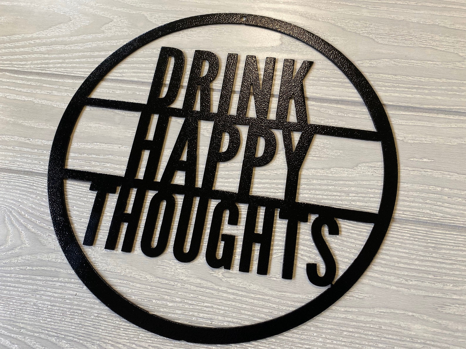 Drink Happy Thoughts Sign Bar Sign Bar Decor Man Cave Art - Etsy