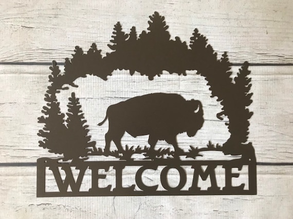 Buffalo Welcome Sign Wildlife Welcome Sign - Etsy